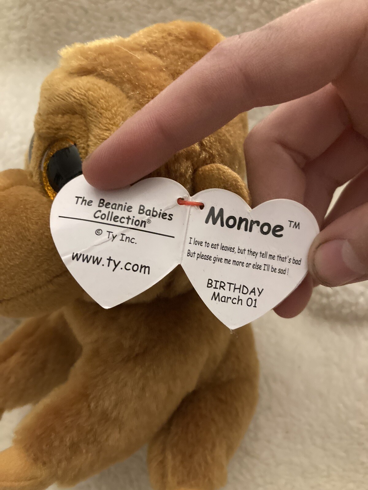 Velvety Beanie Monroe Brown 6" Monkey 2015 Plush Big Googly Eyes NOS ...