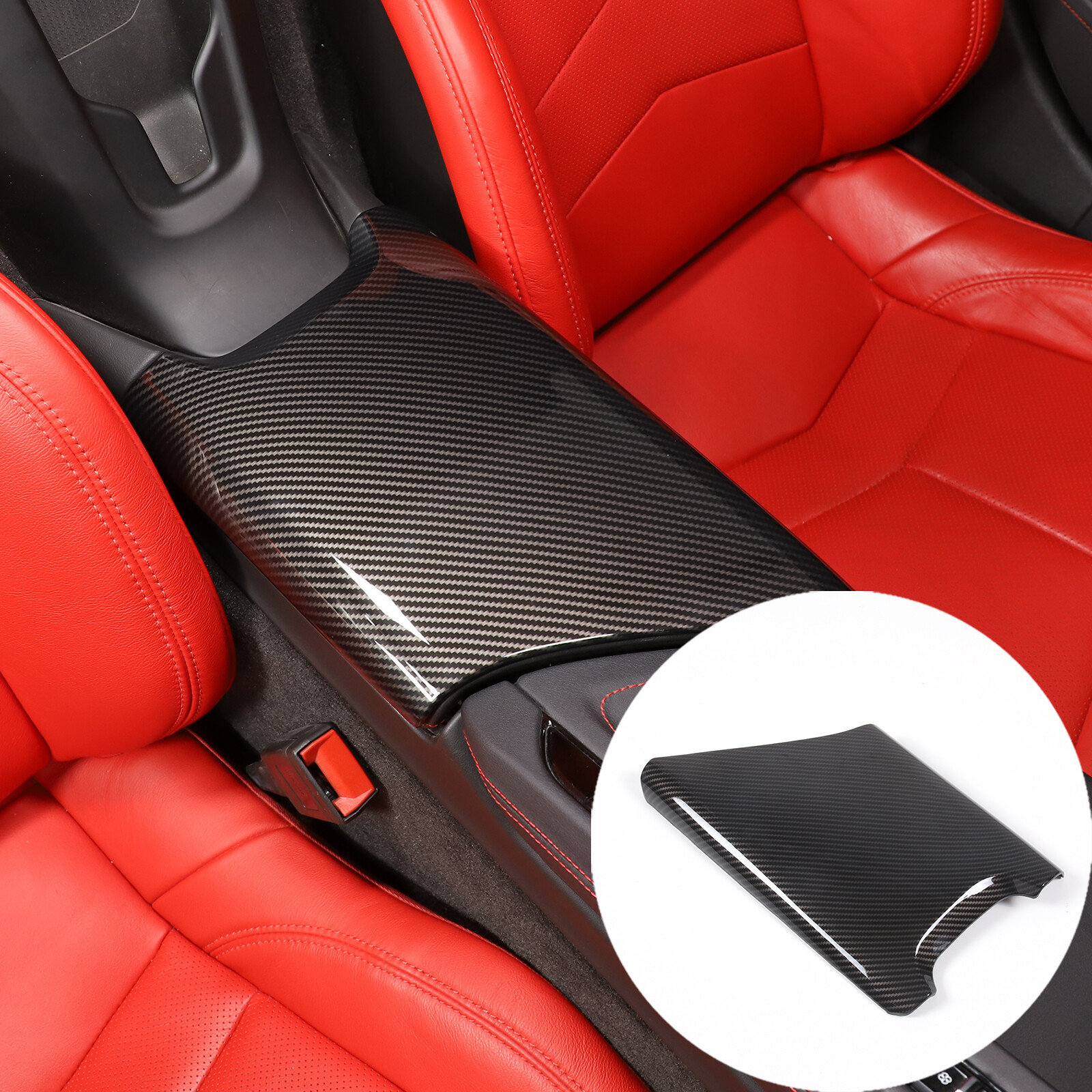 For C8 Corvette Stingray Z06 Z51 20+ Carbon ABS Console Armrest Box Lid ...