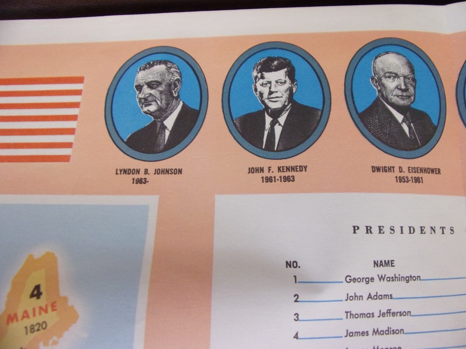 Vintage 1964 Presidential Election Map Disabled American Veterans | eBay