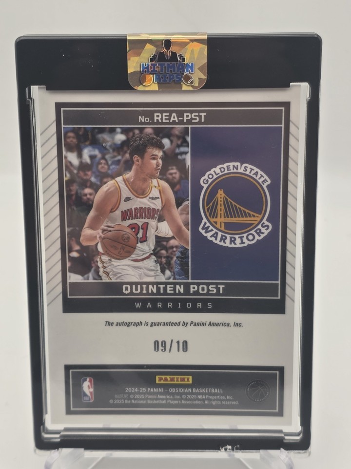 2024-25 Obsidian Quinten Post Rookie Eruption Auto Autograph Gold Mojo ...