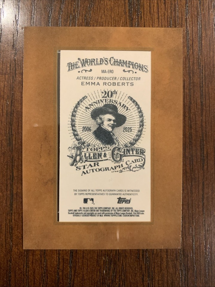 2025 Topps Allen & Ginter Emma Roberts Framed Mini On Card Auto | eBay