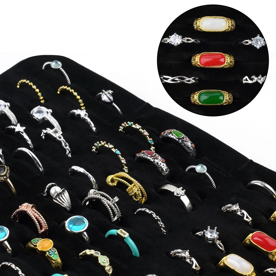 50 Slots Ring Organizer Storage Case Jewelry Ring Display Collector ...