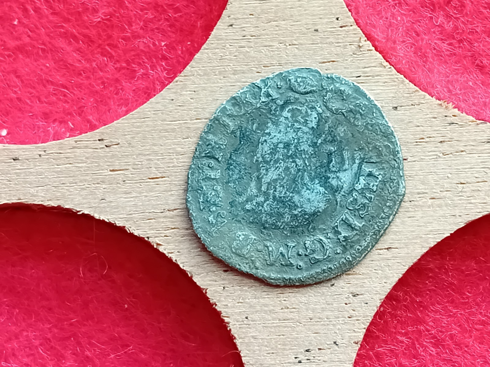 1636-38 Charles I Hammered Silver Half Groat Twopence MM TUN? 0.677g ...