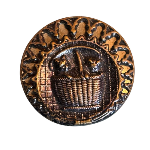 Antique 1.5" Victorian Mirrored Filigree Repousse Button Kittens in ...