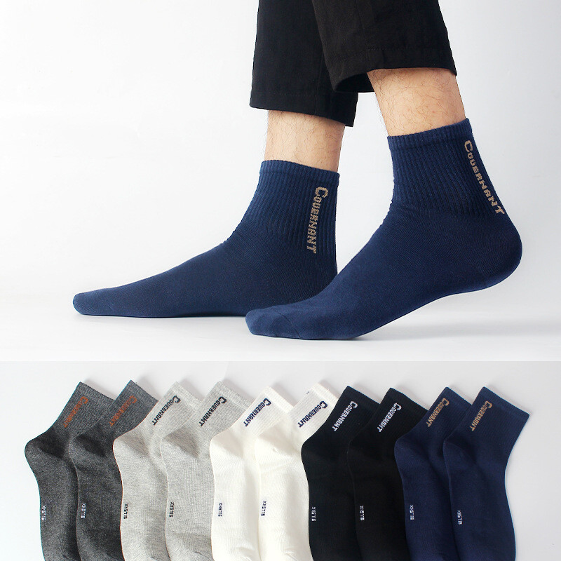 5Pairs of men's spring sweat-wicking odor-proof athletic socks pure ...