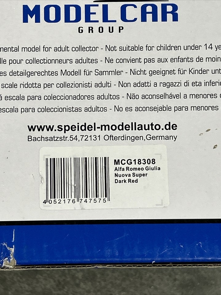 Alfa Romeo Giulia Nuova Super 1974 1:18 Diecast Scale - Model Car Group ...