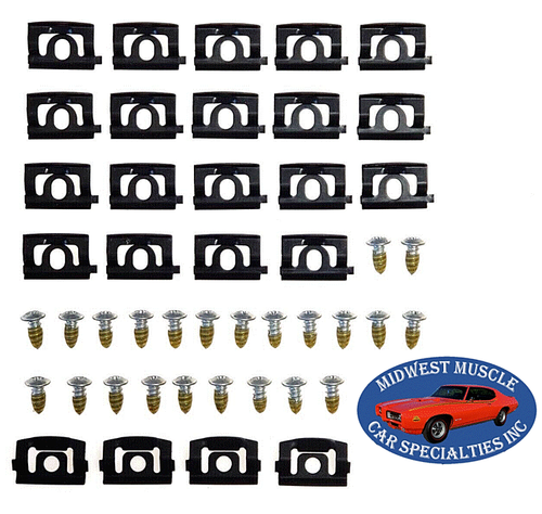 68-76 A Body Dart Scamp Front Windshield Reveal Trim Molding Clips 23pc ...