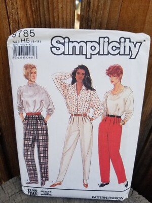 Simplicity Sewing Vintage (1990)Pattern #9785 Ladies Dress Pants Sz 6 ...