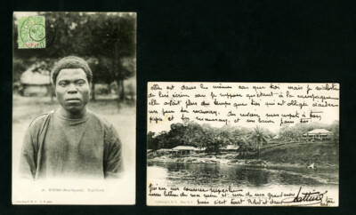 Gabon Cards Pair of Early Picture Cards Rare 1907 Vintage | eBay