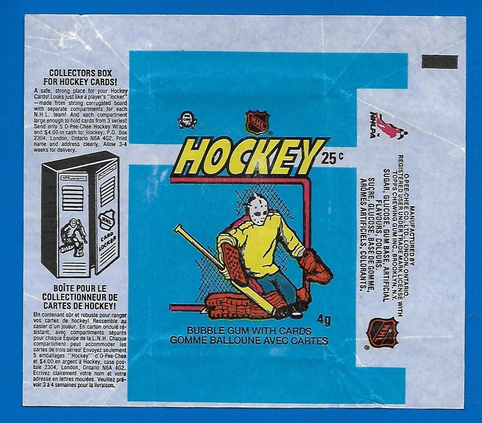 HOCKEY WAX PACK WRAPPER OPC O PEE CHEE TOPPS VARIATION & EMPTY BOX LOT ...