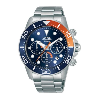 Lorus watch Gents Chronograph Date Bracelet Divers Type 100m RT345JX9 ...