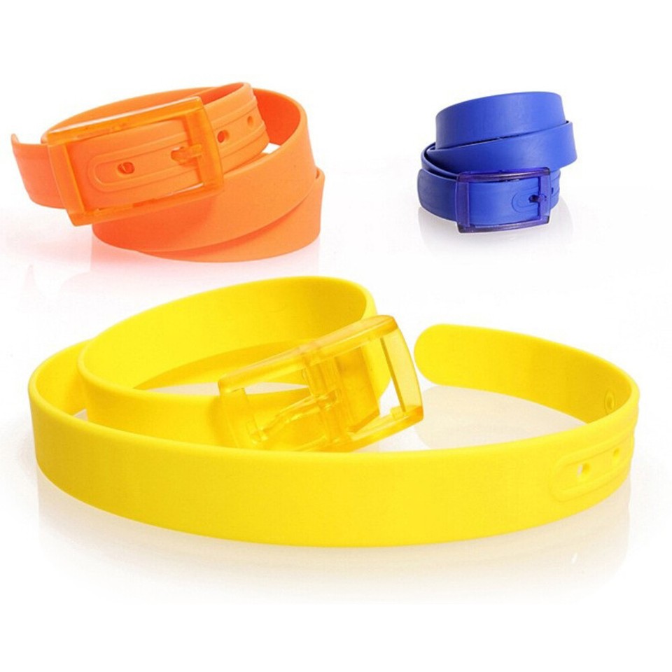 Adjustable Cut to Fit Rubber Plastic Jelly Silicone Casual Belt With ...