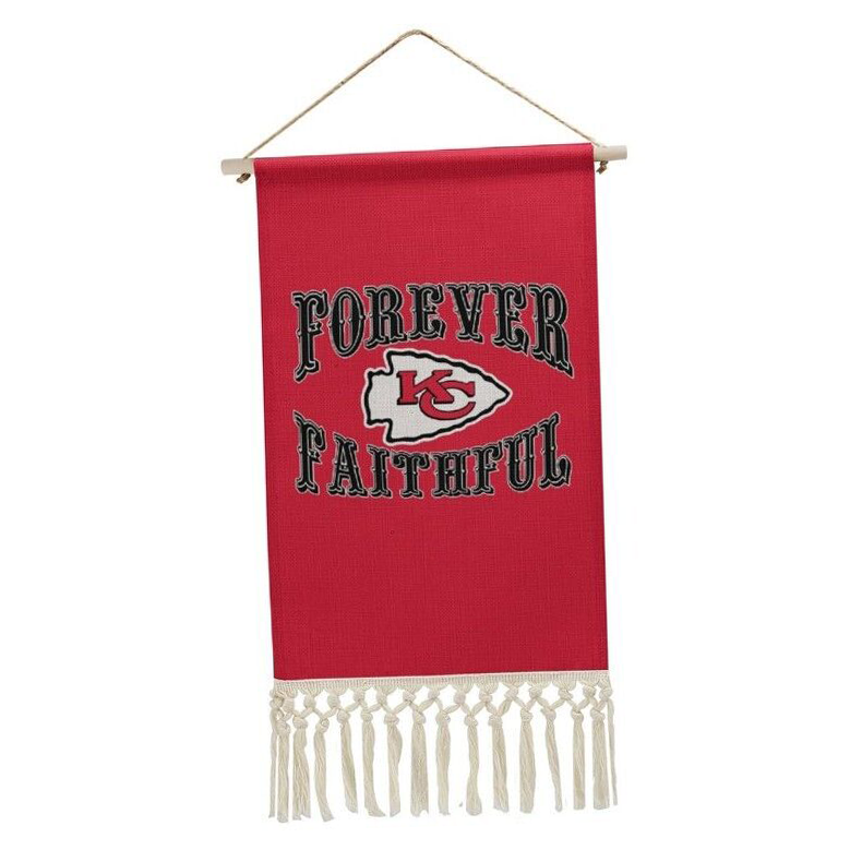 Forever Faithful Cotton Kansas City Chiefs Linen Hanging Posters+Wood ...