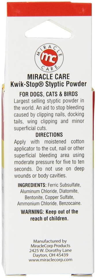 Kwik Stop Styptic Powder Helps Stop Nail Bleeding Fast! For Dogs, Cats ...