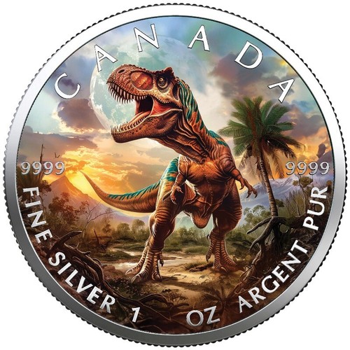 2024 Canada Farbmünze Dinosaur (1.) T - Rex 1 OZ SILBER - COLOR EDITION | eBay