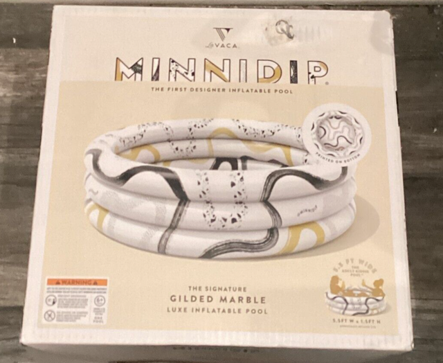 La Vaca Minnidip The Signature Gilded Marble Luxe Inflatable Pool 5.5 ...