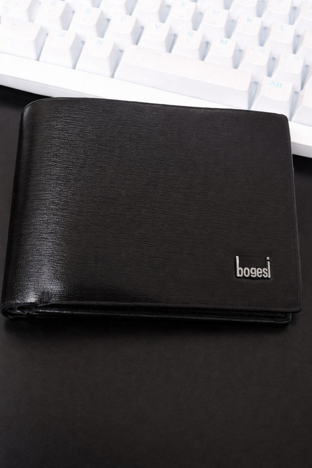 Bogesi Men's Luxury Black Bifold Wallet - Excellent Condition Slim ...