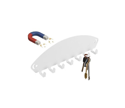 Magnetic Key Holder Rack Wall Mounted Keychain Hanger with 7 Hooks for ...