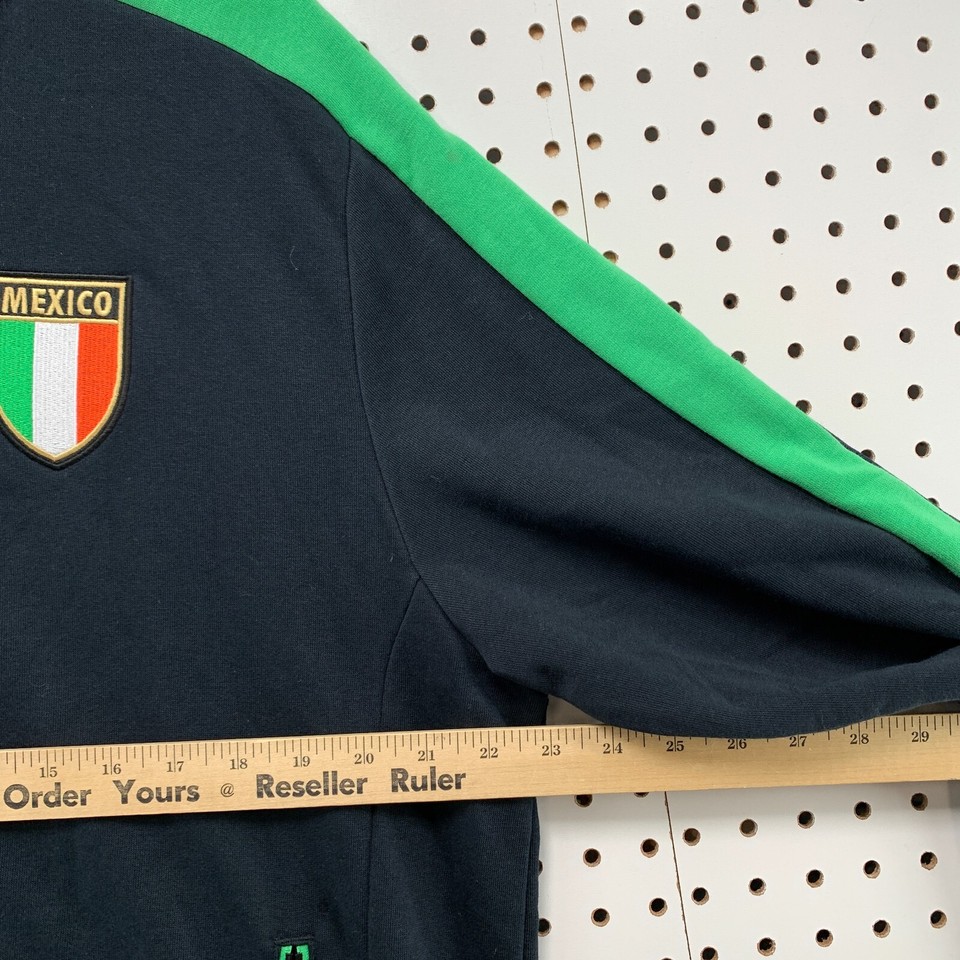 Puma Mexico Soccer Track Jacket Mens Large Black Green 23x28 | eBay