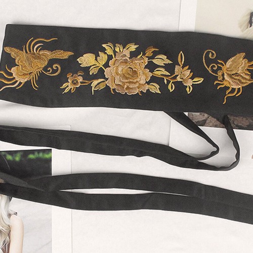Lady Floral Embroidery Wide Belt Waistband Cummerbund for Dress Jacket ...