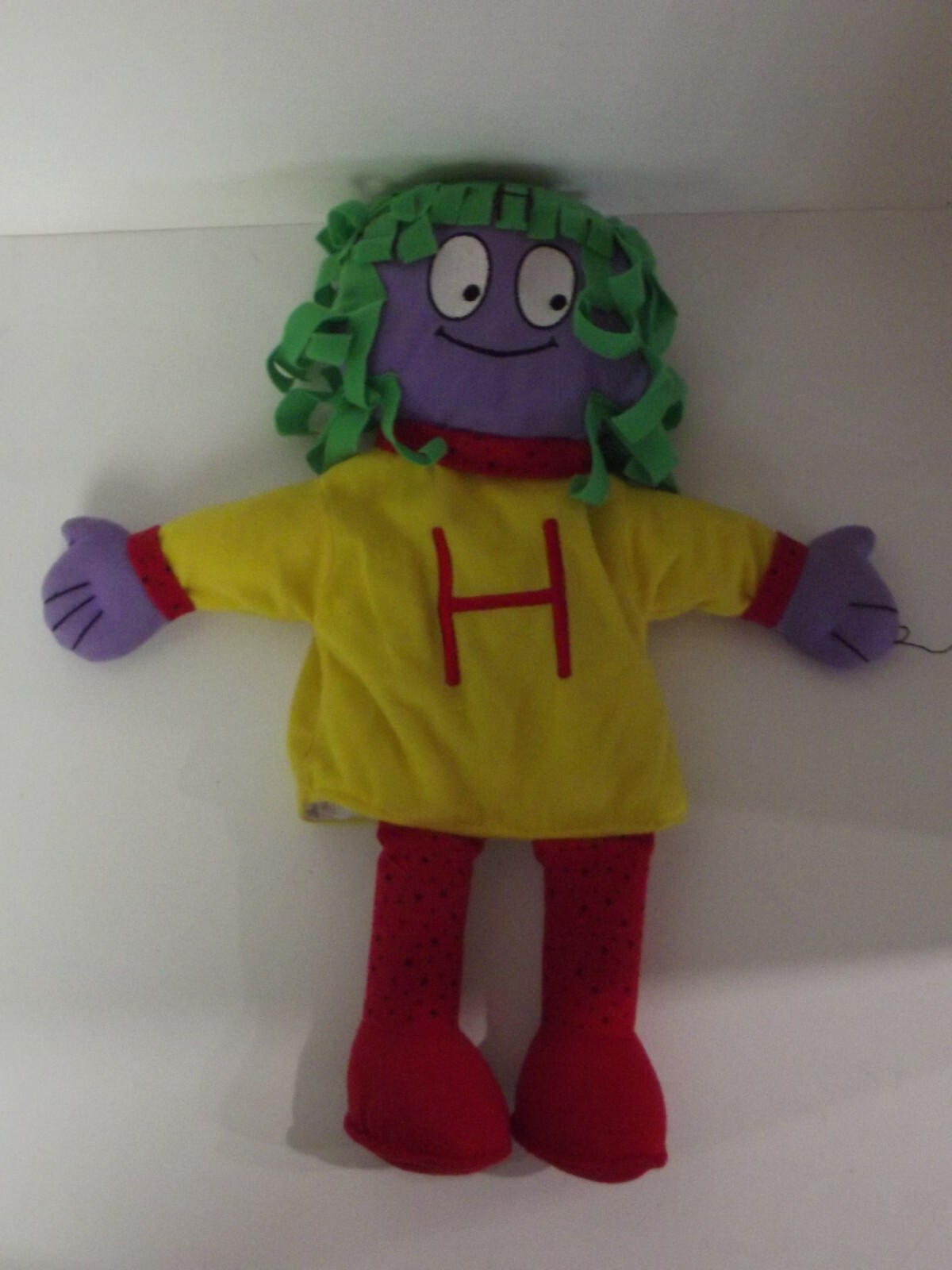Vtg The Letter People Mr. Happy Hair Puppet Alphabet Plush Abrahams ...