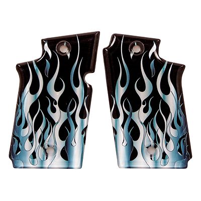 Custom P938 Ambidextrous SPD Acrylic Grips Flames Grey | eBay