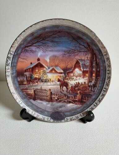 Terry Redlin 2000 Bradford Exchange Collectors Christmas Plat Trimming ...