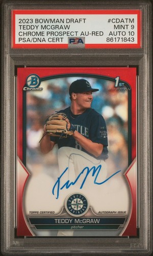2023 Bowman Draft Teddy McGraw 1st Bowman Auto Red #'d /5 PSA AUTO POP ...