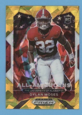 Dylan Moses 2021 Panini Prizm Draft GOLD ICE PRIZMS Rookie #190 ALABAMA ...