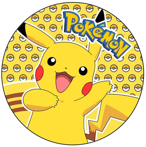 1 x POKEMON PIKACHU Edible Cake Topper Wafer Paper - 19cm Large Round ...