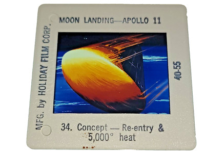 Vintage Moon Landing Apollo 11 Slide Concept Re-entry & 5000° Heat #34 ...