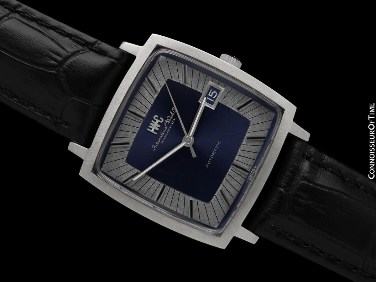 1970 IWC Mens "Compressor" SS Steel Full Size Square Watch - Mint with ...