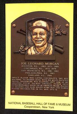 1964-Date Hall of Fame Plaque Joe Morgan HOF Cooperstown NM Yellow ...