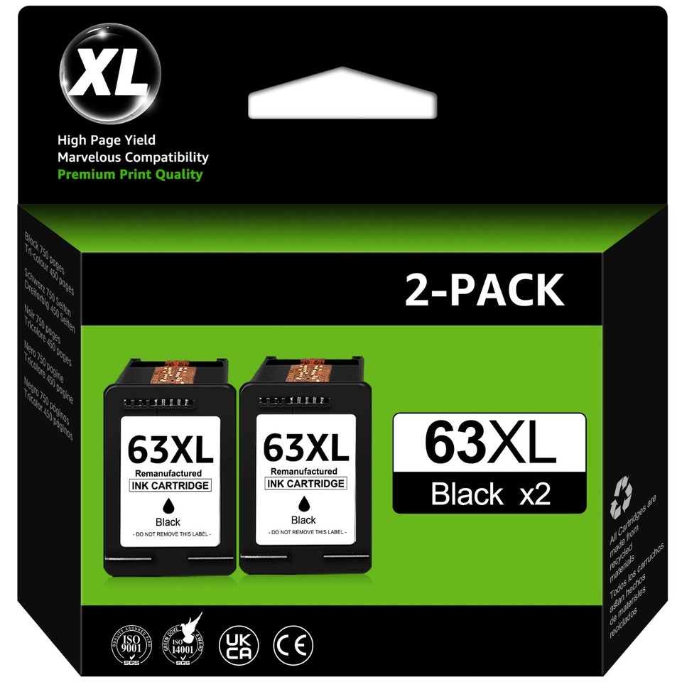 63 XL Ink Cartridges for HP Envy 4516 4520 4522 OfficeJet 3830 4650 ...