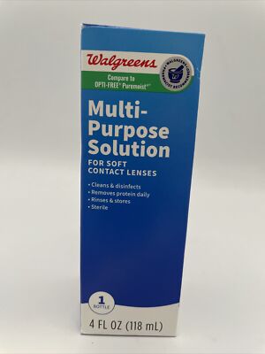 Multipurpose Solution For Soft Contact Lenses Walgreens 4FL Oz Exp 10 ...