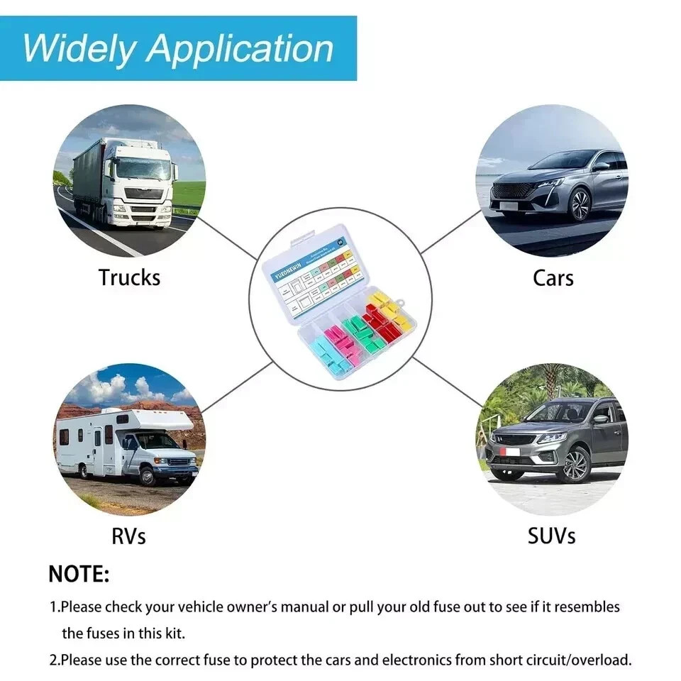 30pcs Jcase Car Fuse Assortment Kit Tall/STD and Low Profile Jcase Box ...