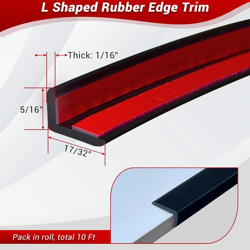 Tile Edge Trim, Flexible Rubber L Shaped Small Size Corner Trim, Peel ...