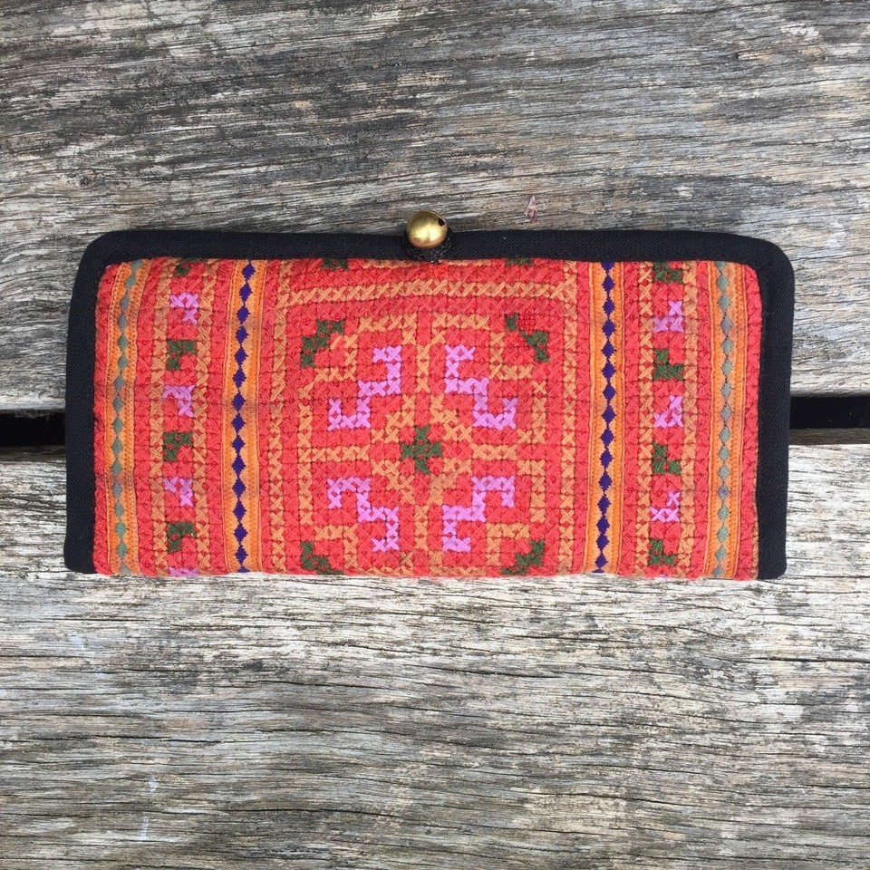 Hmong tribal thai hippy hippie boho ethnic bifold wallet purse unusual ...