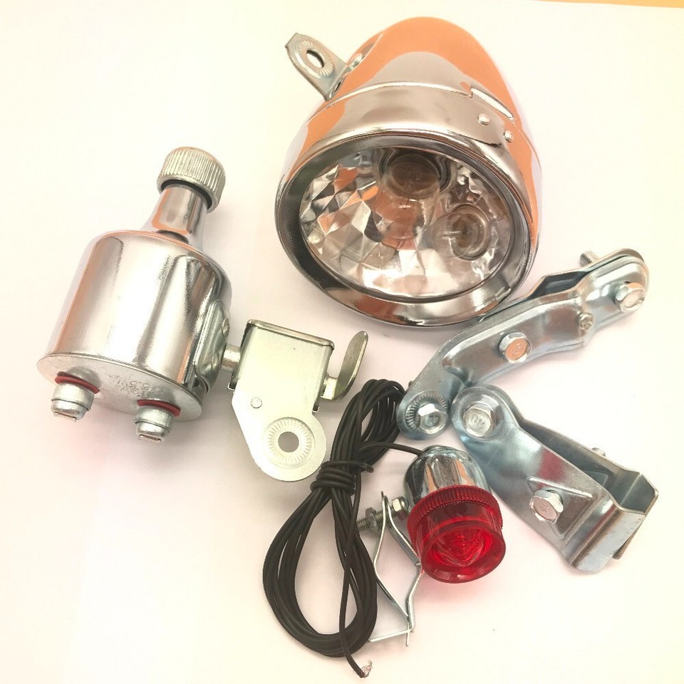 Bicycle Motorized Bike Friction Generator Dynamo Headlight Tail Light ...