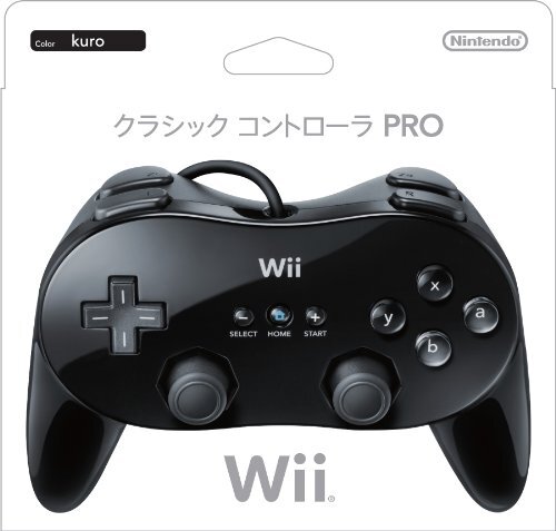 Nintendo Wii PRO Classic Controller RVL-A-R2K Black for Wii, Wii U NEW ...