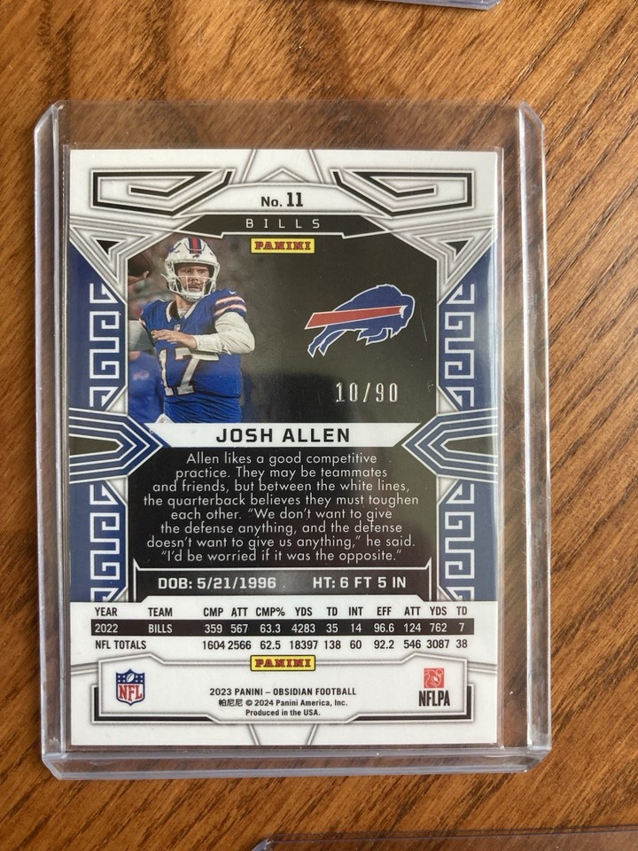 Buffalo Bills 2024 Obsidian Red /## Color Match Set (12) J Allen /90 ...