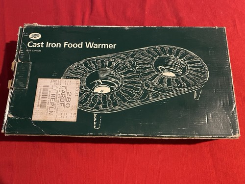 Vintage Boots Green Cast Iron Double Tea Light Table Plate Food Warmer ...