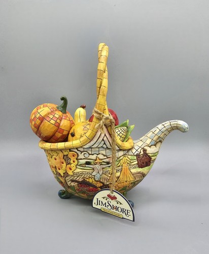 Jim Shore Heartwood Creek "Basket of Plenty" Cornucopia Basket #4009015 ...