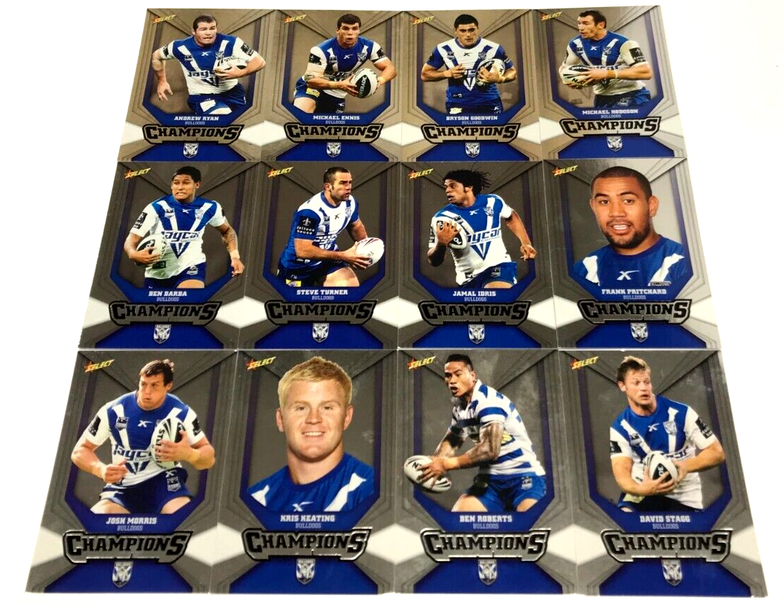 2011 SELECT NRL CHAMPIONS CARD SILVER FOIL PARALLEL CARD TEAM SET (12 ...