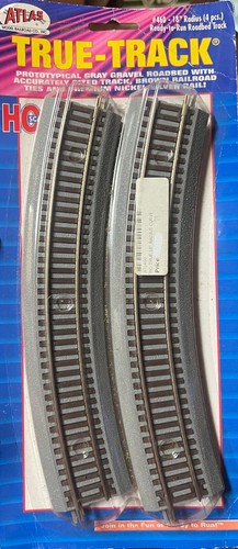 ATLAS HO SCALE #460 TRUE-TRACK 18" RADIUS TRACK NICKEL SILVER (4 PCS ...