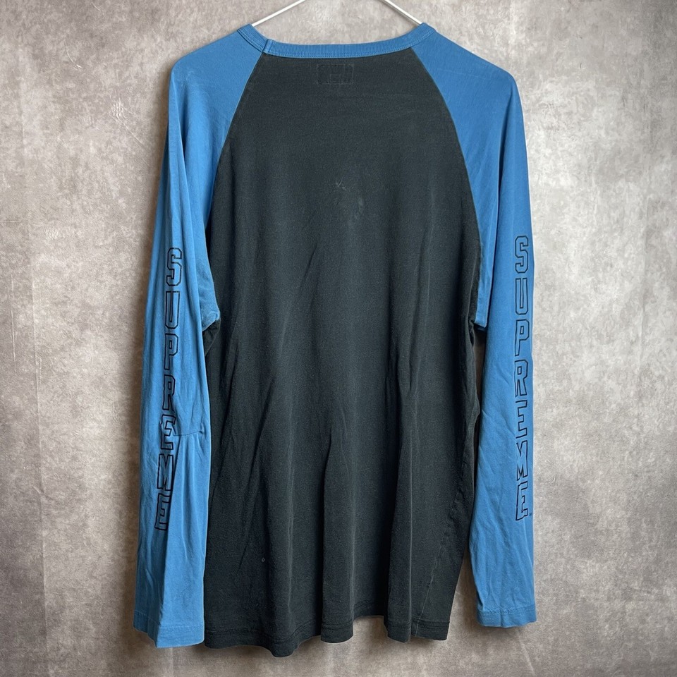 Supreme Rose Raglan Blue L/S Top FW14 Adult Size Large L Flower Long ...