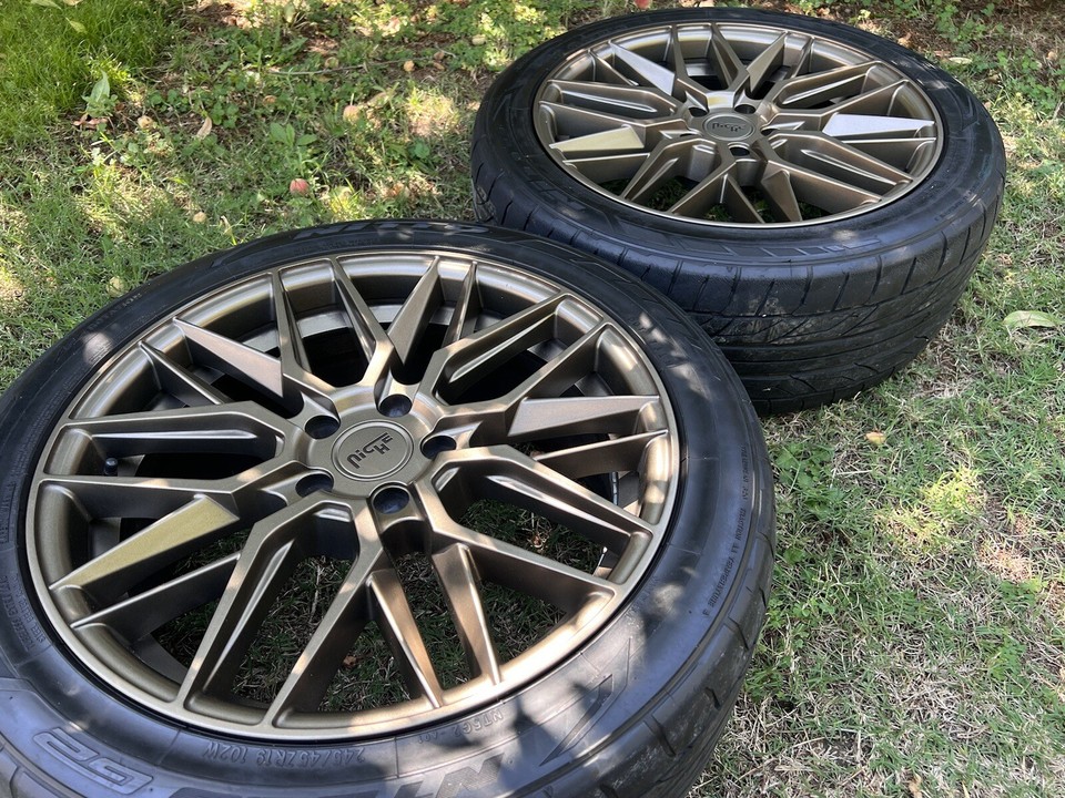 (2) 19x8.5 Niche M191 Gamma Bronze Wheel +35mm Aluminum Rim & Nitto ...