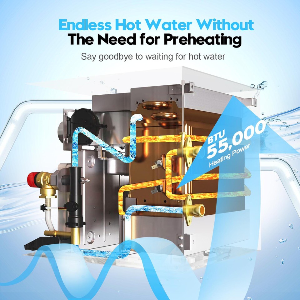 55000 BTU RV Tankless Water Heater LPG On Demand Hot Water Heater ...
