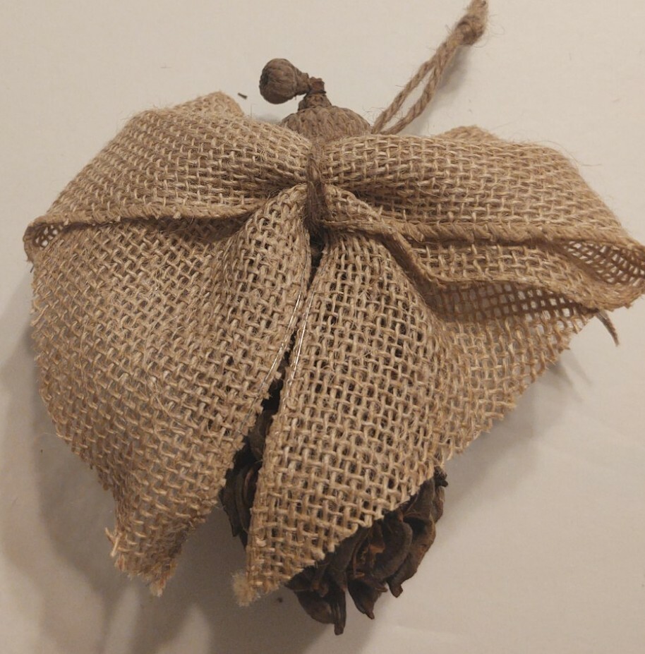 Shabby Chic Country Magnolia Pod Burlap Angel Handmade Christmas ...