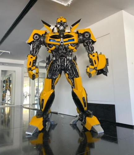 Life Size 7.5 ft. TRANSFORMER BUMBLEBEE Sculpture Made from REAL CAR ...